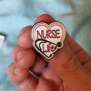Pinmart | Jewelry | Nwt Nurse Life Stethoscope Heart Pin White Red ...